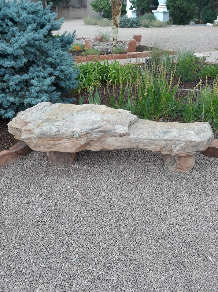 Ryan's Bench - RYAN STEFFENS - rock bench – Wiford Gallery - Canyon Road